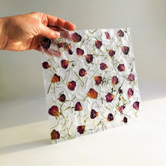Translucent Handmade Thin Paper With Dried Rose Flower Petals - Etsy