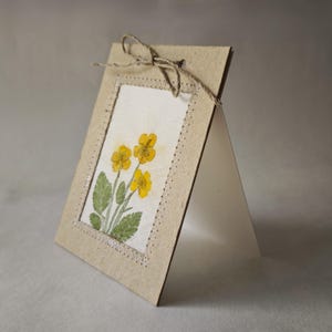 Handmade Paper With Dried Flowers Cards and Envelopes, Pressed Flowers ...