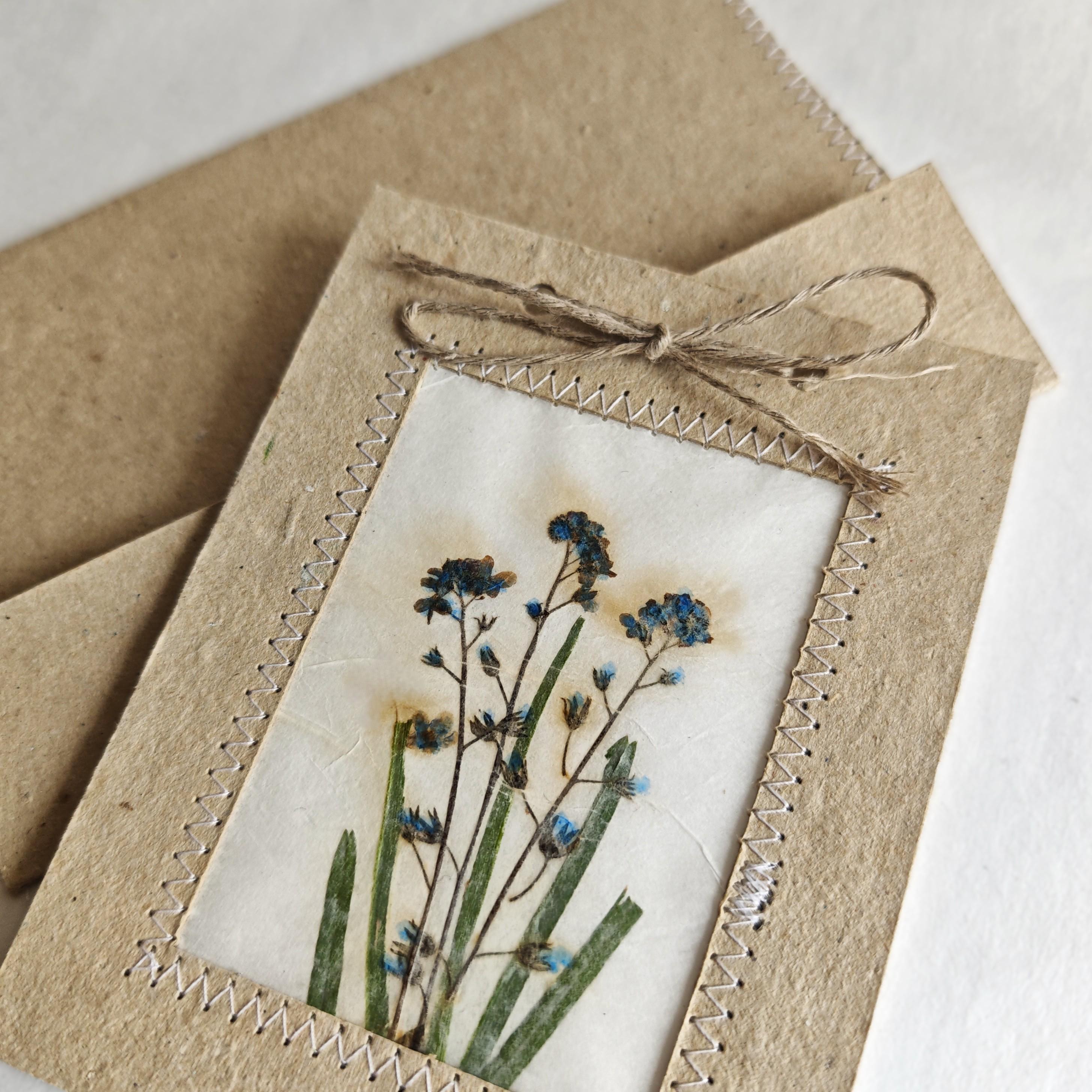 Forget Me Not Flowers Hand Made Eco Friendly Card, Sympathy Card ...