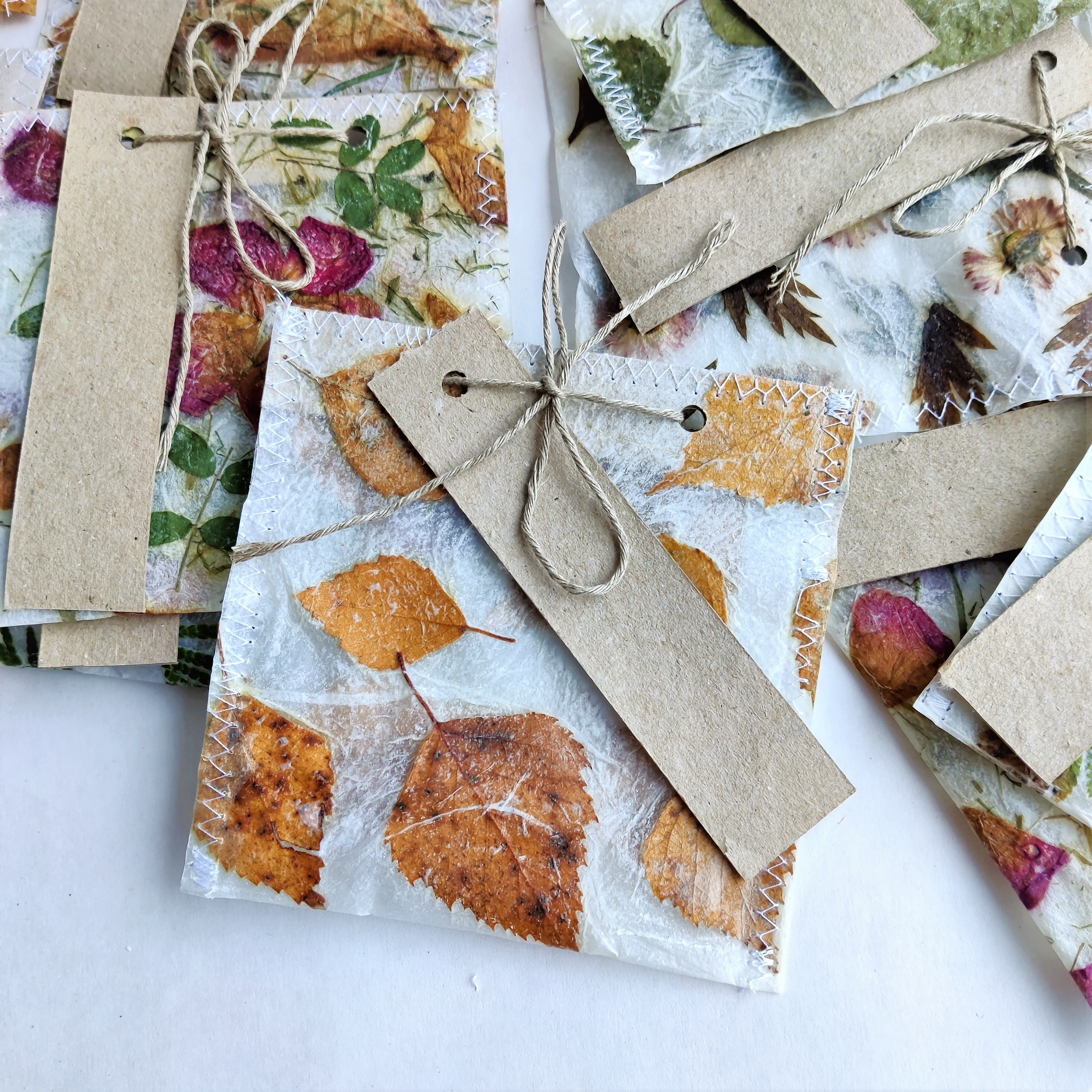 Small Gift Bags Handmade Paper Pressed Flowers Mini Favor Bag Set - Etsy