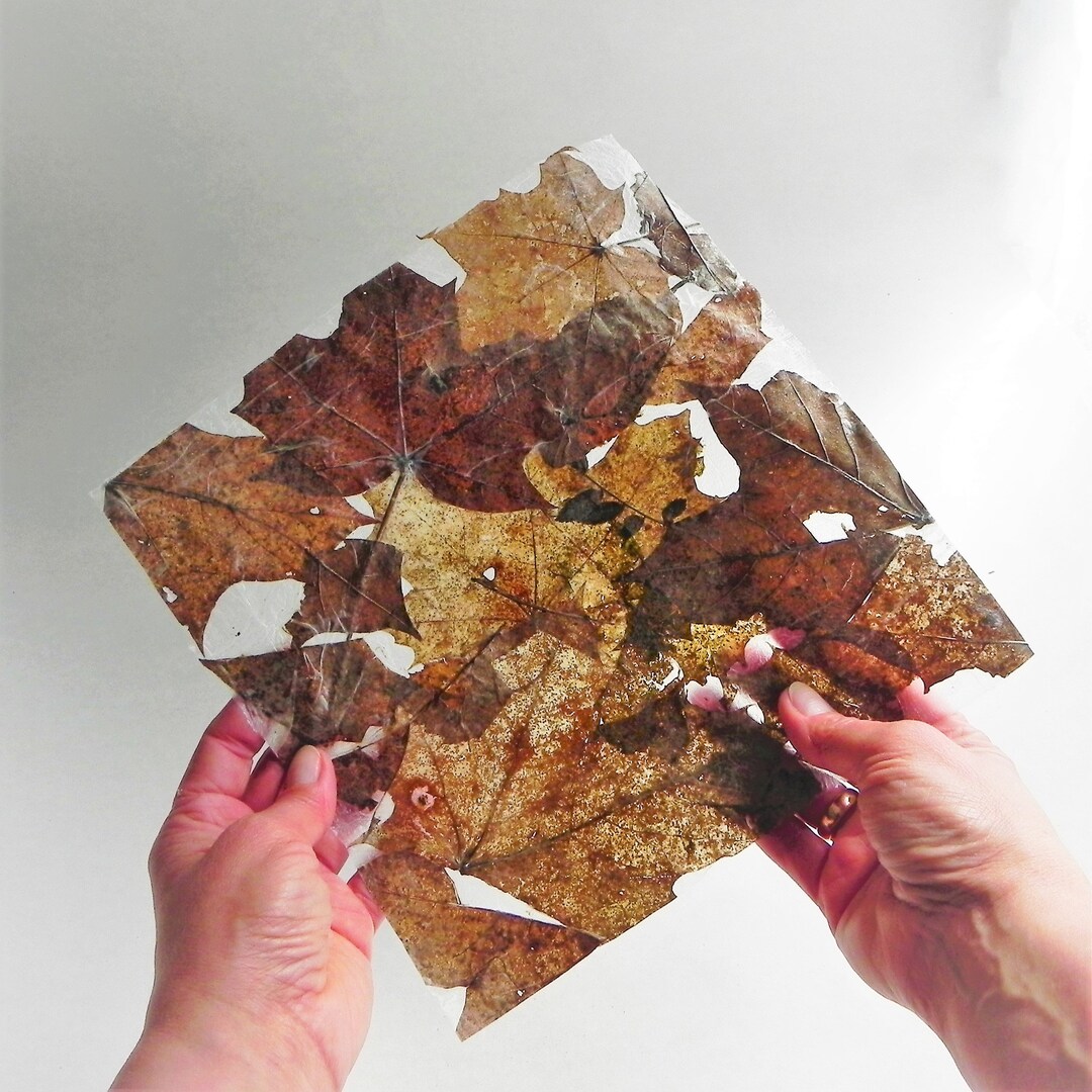 Hand Made Maple Leaf Paper, Fall Rustic Vintage Style Papers for Junk ...