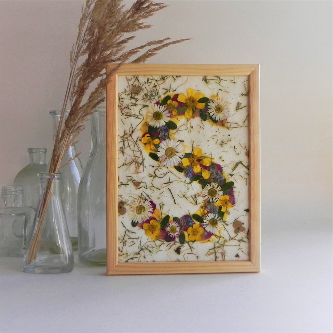 Pressed Flower Name Letters Personalized Gift Wall Art Decor - Etsy