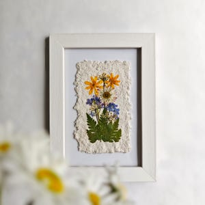 Mini Pressed Flowers Bouquet Frame Art Small Botanical Gift - Etsy