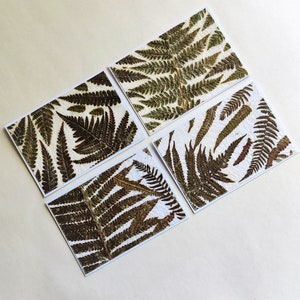 Pressed Fern Card, Homemade Paper Note Cards, Greenery Botanical Gift ...