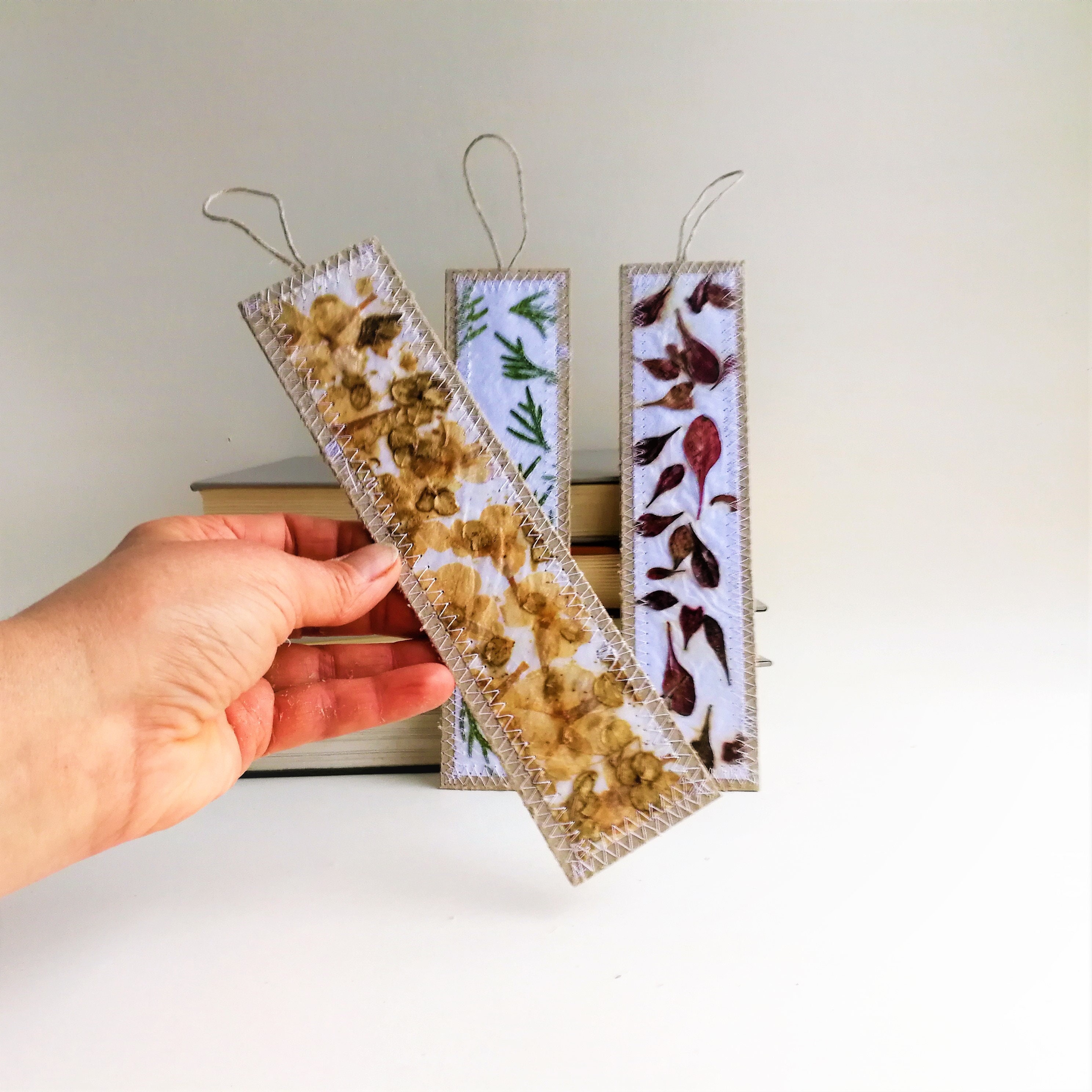 Handmade paper book marks set of 3 small gift for book lover | Etsy