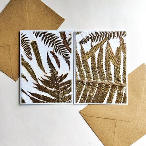 Pressed Fern Card, Homemade Paper Note Cards, Greenery Botanical Gift ...