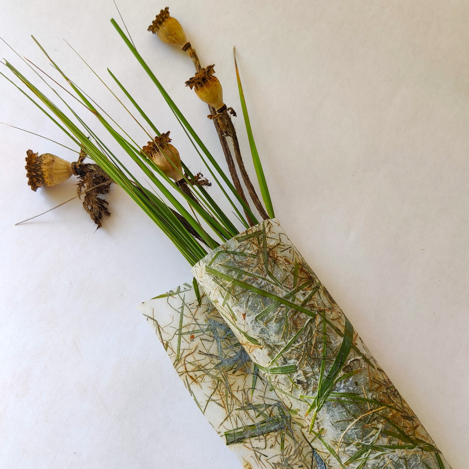 Handmade Paper Set of 2 Sheets, Botanical Pages With Real Wildflower ...