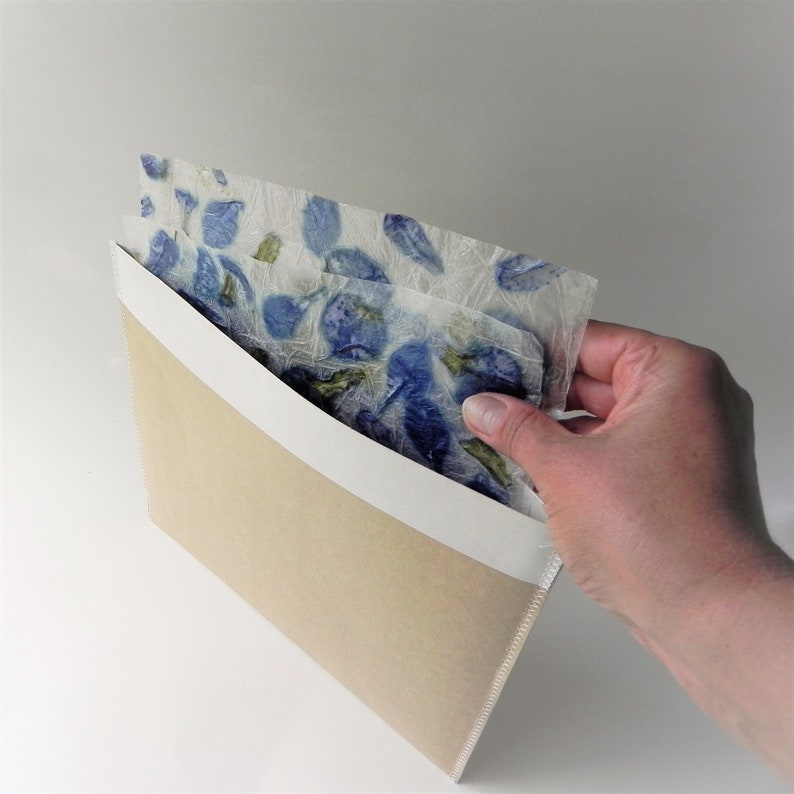 Blue Handmade Paper With Iris Flowers Petals Romantic Floral - Etsy