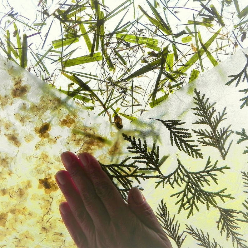 Handmade Floral Paper Sheets With Flowers Plants Leaves - Etsy