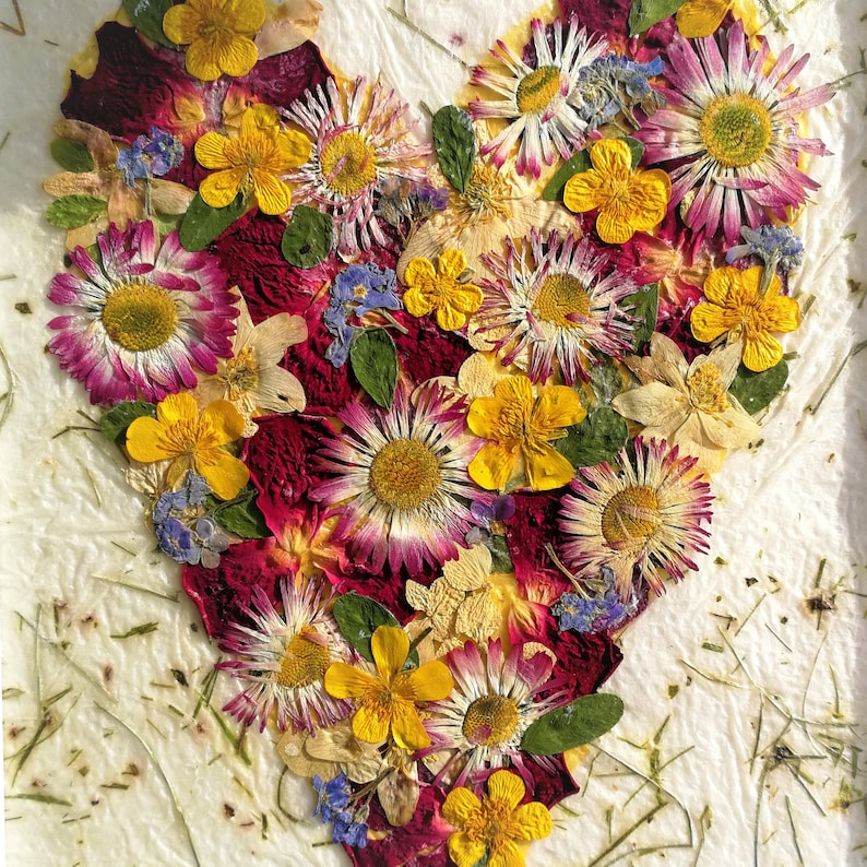 Pressed Flower Heart Art Framed Mother Day Gift - Etsy