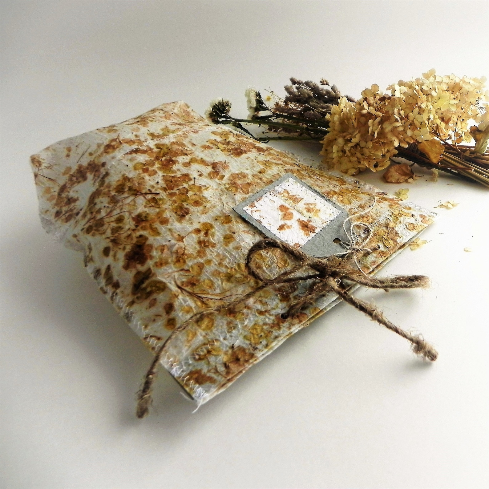 Decorative Gift Bag From Handmade Paper With Real Dried - Etsy