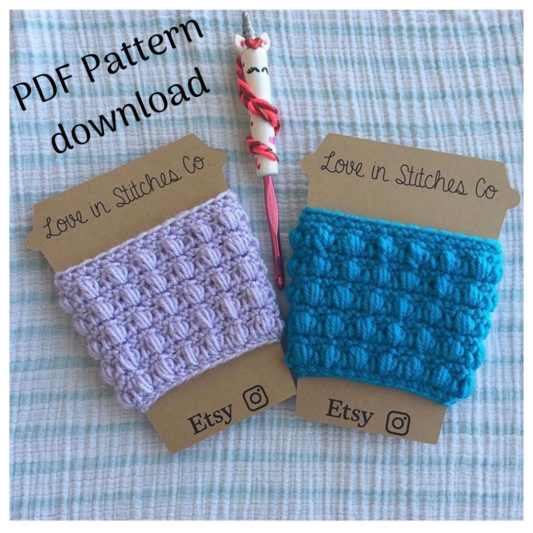 The Precious Puff Stitch Cozy Pattern, Coffee Cozy Pattern, Digital ...