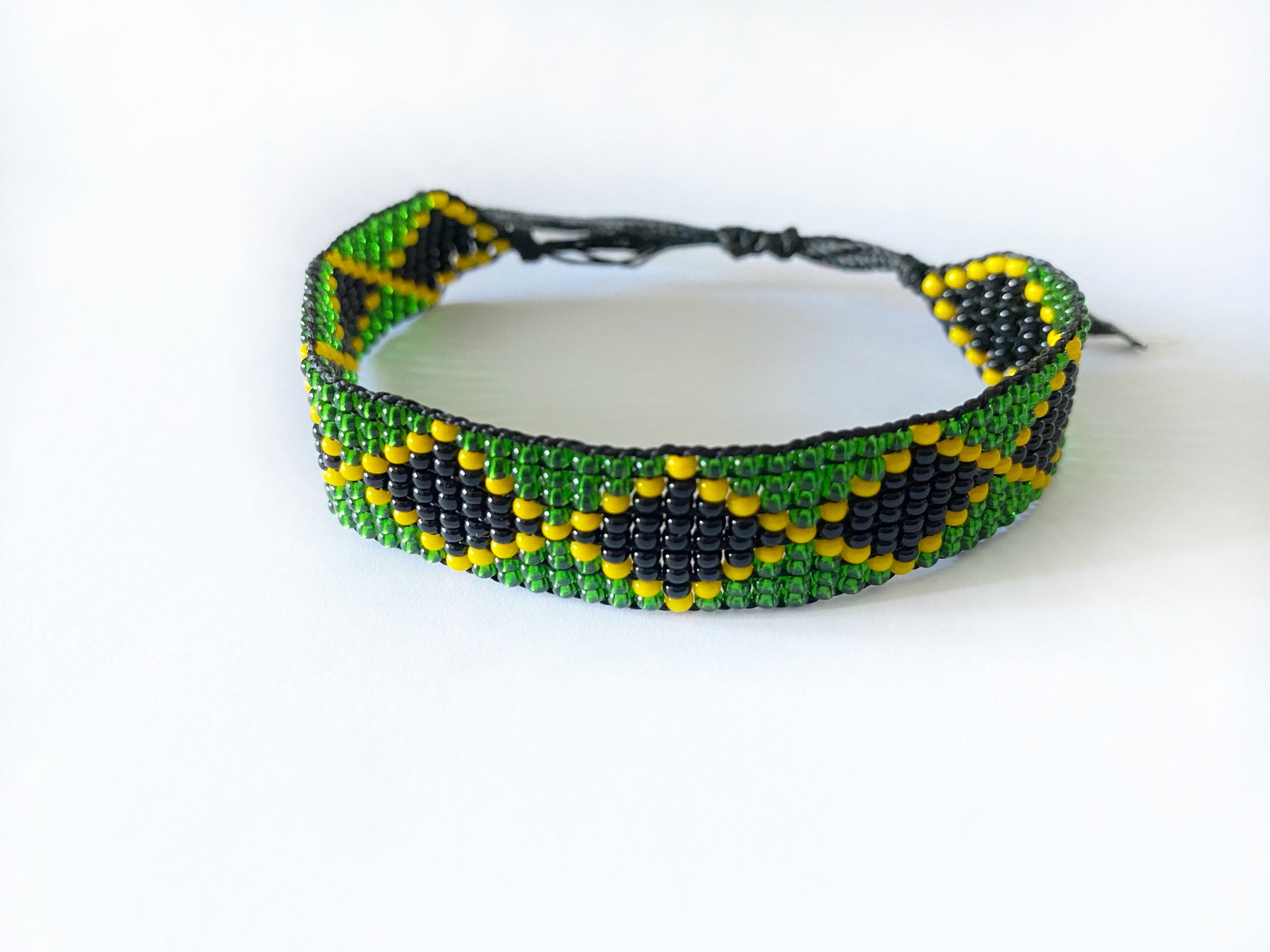 Beaded Braclet, Jamaican Flag Bracelet Adjustable - Etsy