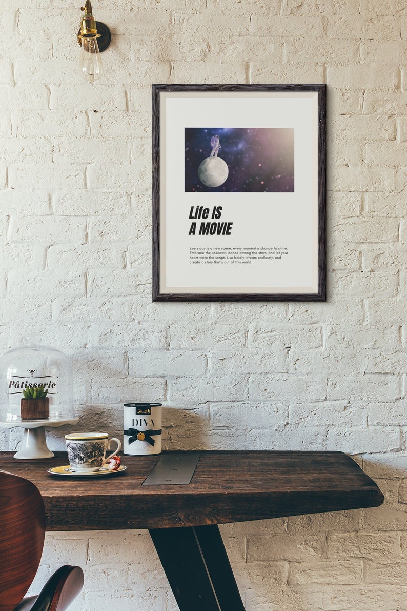 Astronaut Helmet Movie Poster Digital Art Astronaut Life is a Movie ...