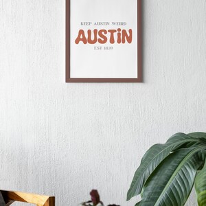 Austin, TX 'keep Austin Weird' Printable City Graphic 18x24 Inches ...