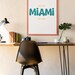Miami, FL 'fins Up' Printable City Graphic 18x24 Inches Instant Digital ...