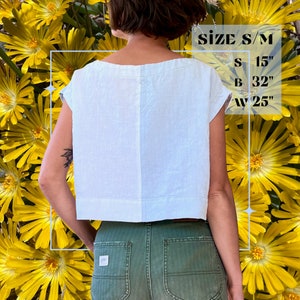 Washed Linen 2tone Box Top, XS-XL, Custom Made to Order, Color Block ...