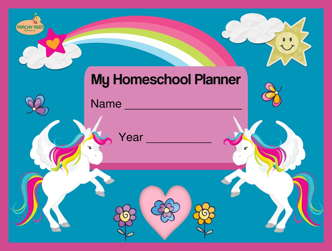 Unicorn Rainbow Homeschool Planner ~ Interactive Student-teacher Lesson ...