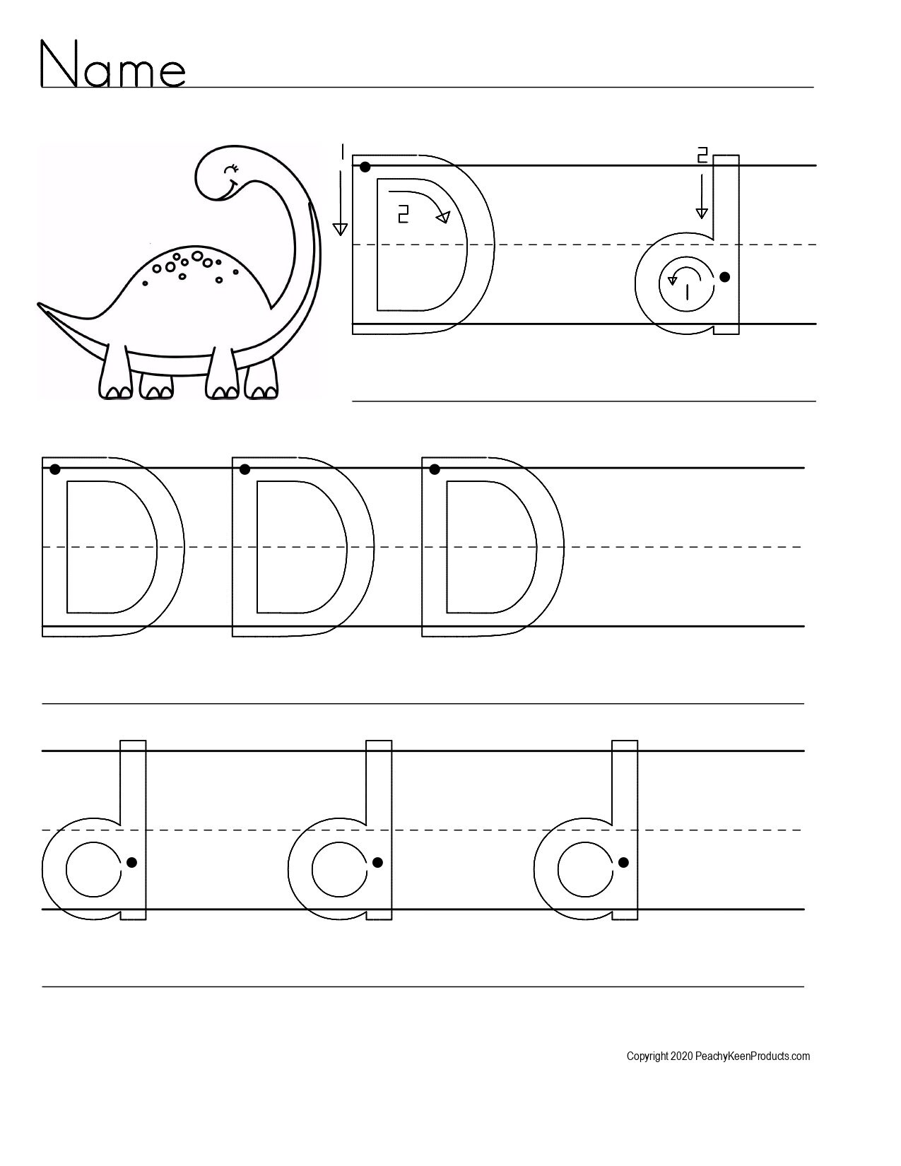 Preschool Print Handwriting Practice Printables traditional Horizontal ...