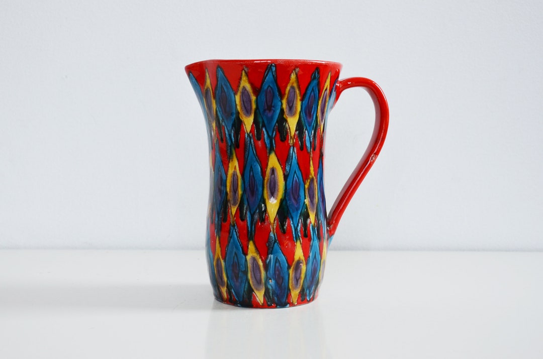 Vintage 1950s ELIO SCHIAVON Trippy Harlequin Mid-century Studio Pottery ...
