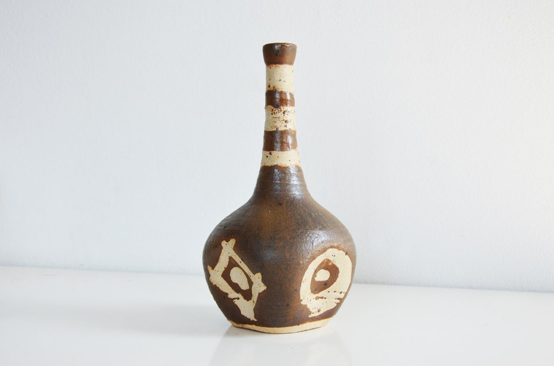Vintage 1950s ANIKO STERN-WESEL Rare Wax Resist Studio Pottery Bud Vase ...