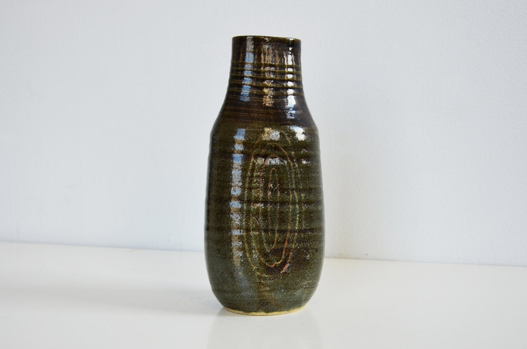 Vintage 1960s ANIKO STERN-WESEL Ovoid Studio Pottery Vase With Spiral ...