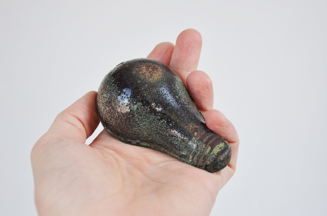 Vintage 1980s Postmodern Sand-cast Glass Paperweight in the Form of a ...