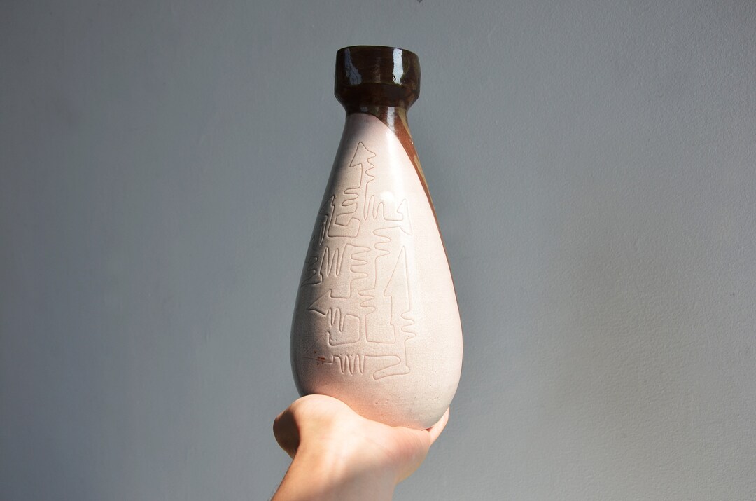 Vintage 1950s JULIETTE DEREL-RIVIER Rare Mid-century Incised Studio ...