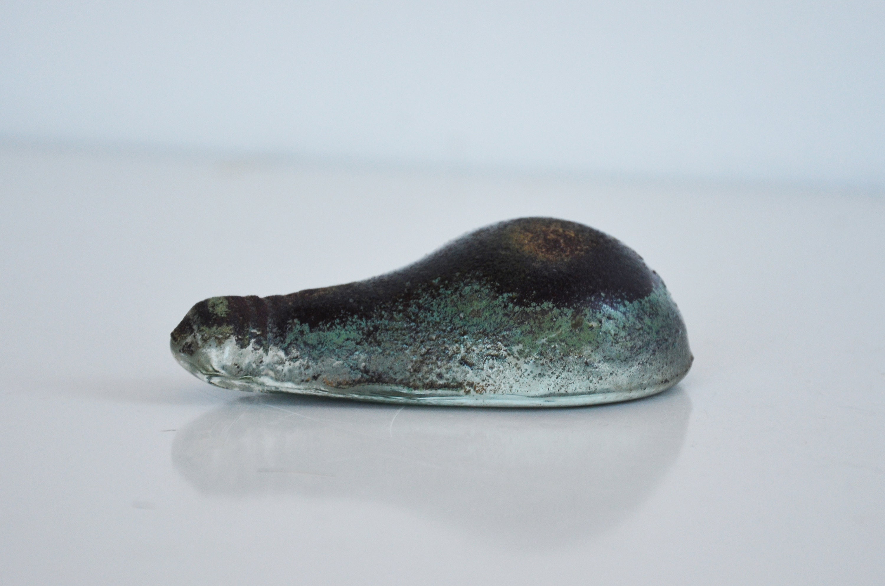 Vintage 1980s Postmodern Sand-cast Glass Paperweight in the Form of a ...
