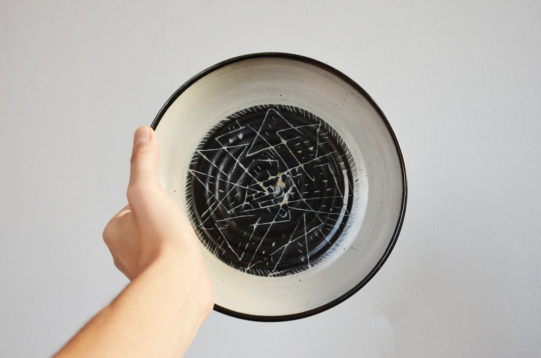 Vintage 1960s TESS KIDICK Scarce Studio Pottery Plate With Incised ...