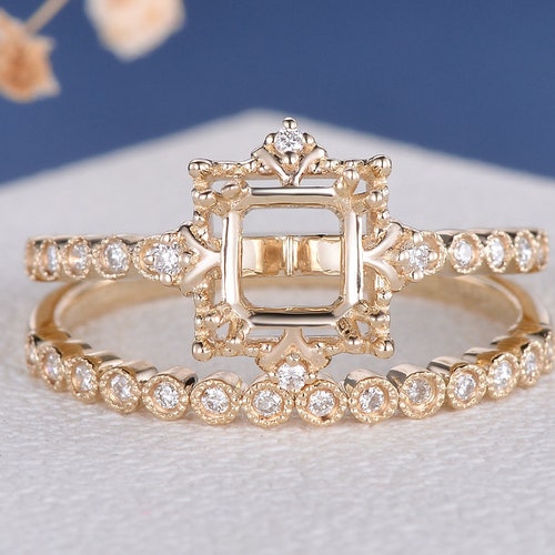 Diamond Ring Setting Custom Ring Setting Semi Mounting Rose - Etsy