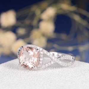 Morganite Infinity Ring Engagement Ring Rose Gold Ring Diamond - Etsy