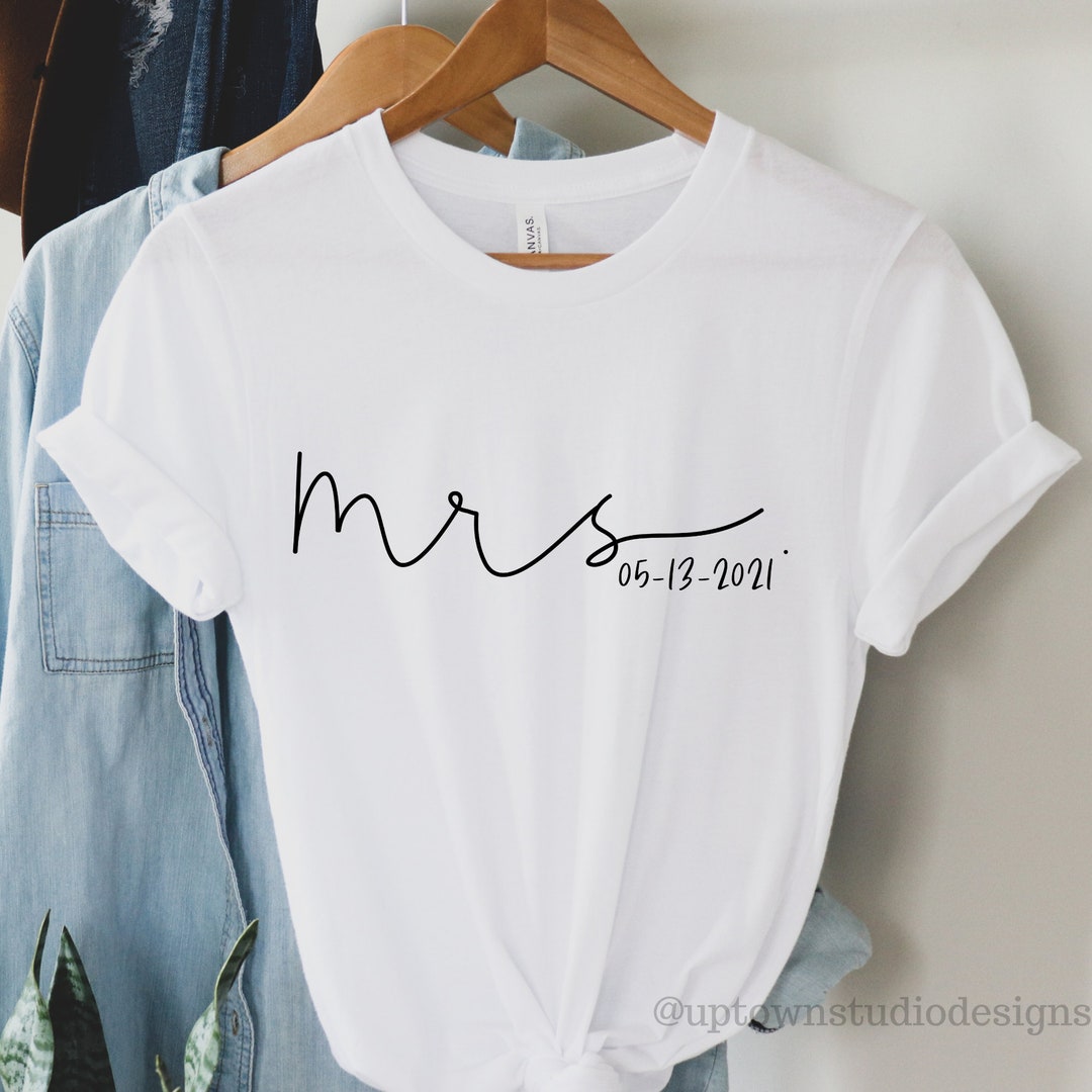 Mrs. Shirt, Mr. and Mrs. Shirt, Bridal Shower Shirt, Personalised Mrs ...