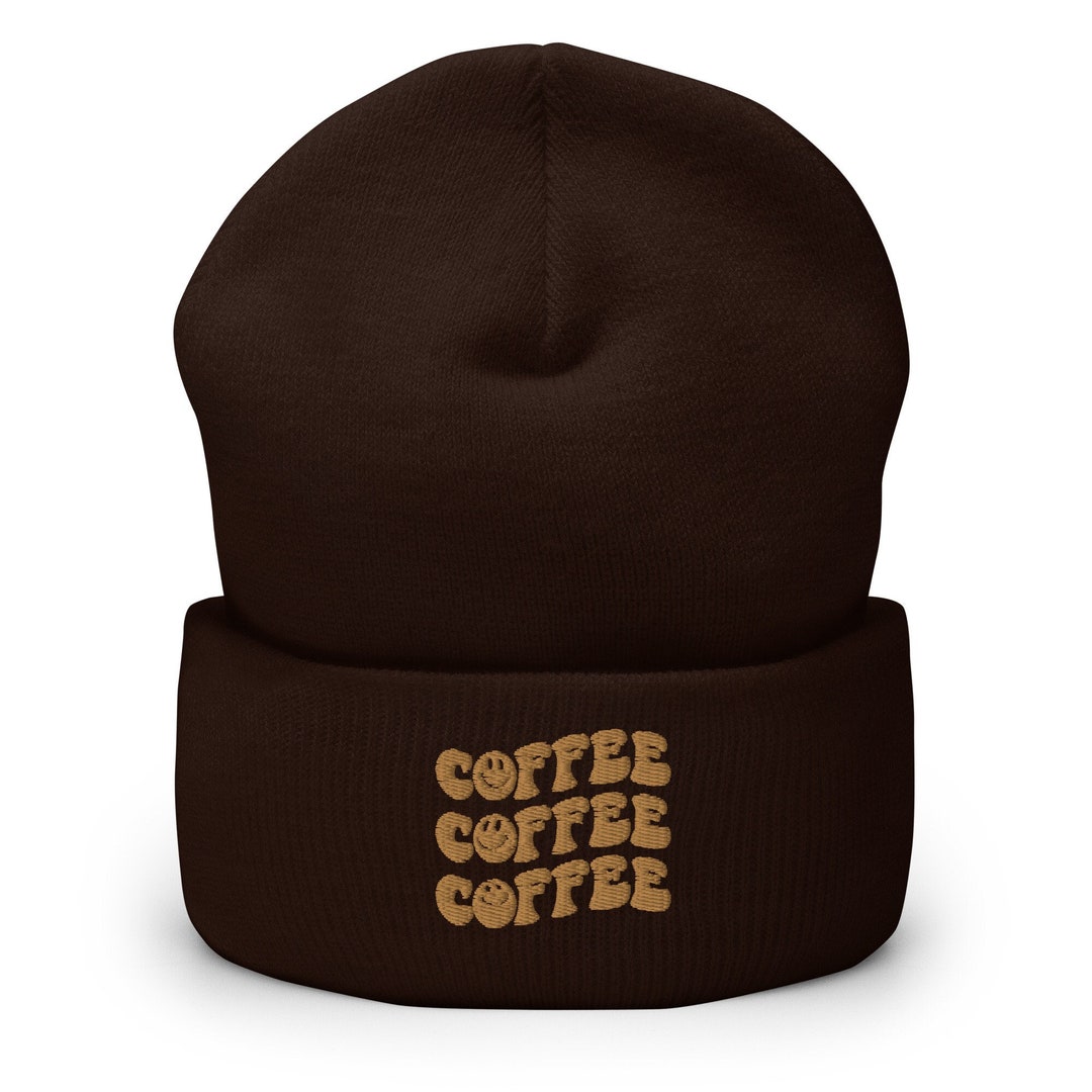 Coffee Beanie Hat Embroidered Beanie Coffee Lover Gift for Best Friend ...