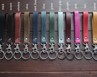 Personalized keychain mens keychain womens keychain leather | Etsy