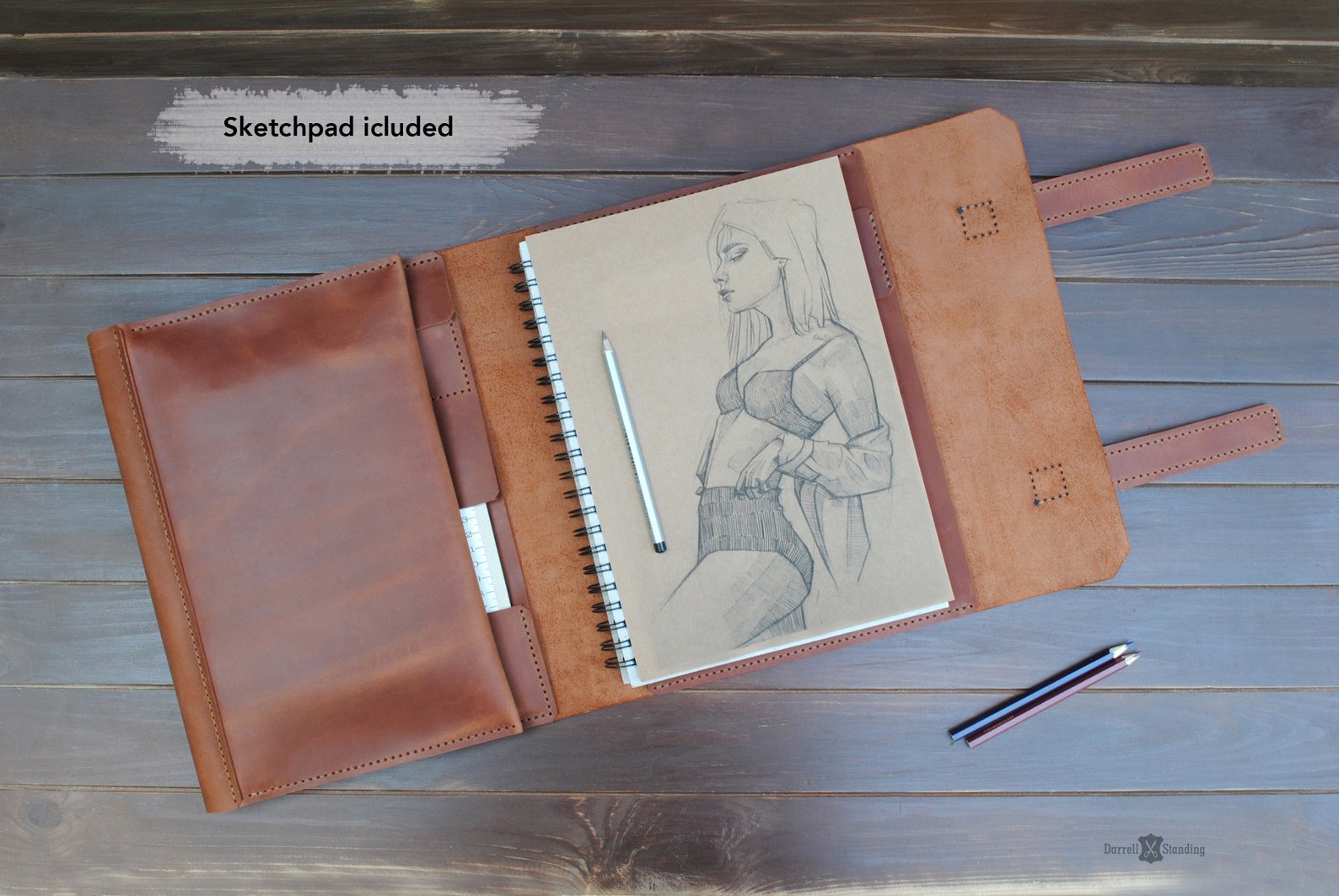 Leather sketchbook cover personalized artists gifts. For | Etsy