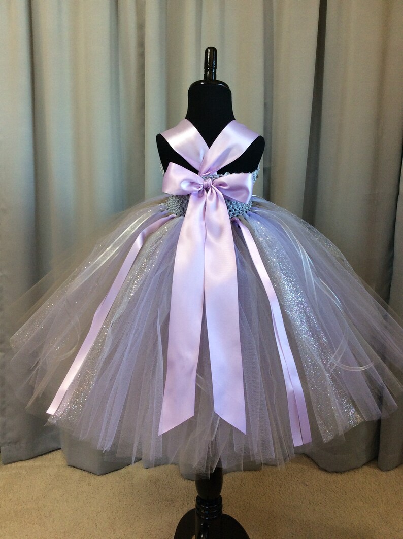 Silver and Lavender Floral Princess Tutu Dress for Girls - Etsy