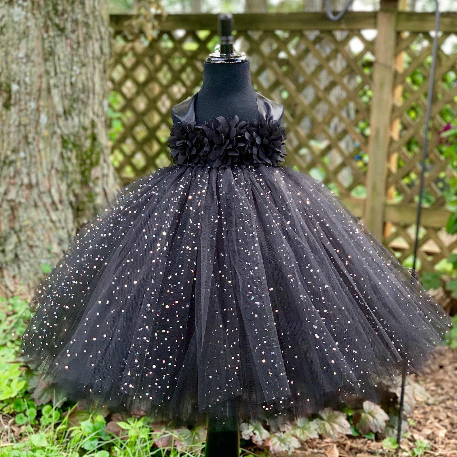 Black Princess Tutu Dress for Girls Sparkle Dot Tulle - Etsy