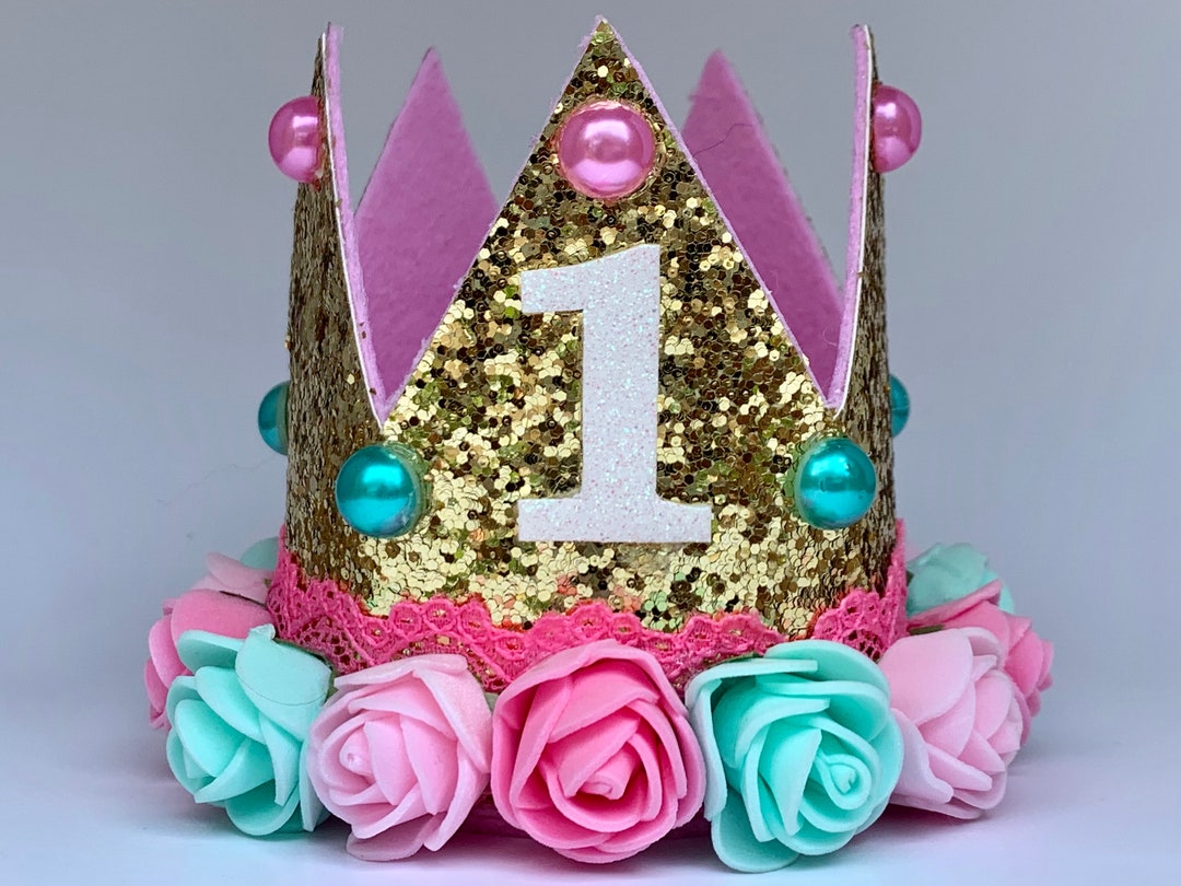 1st Birthday Crown, First Birthday Crown Girl, Birthday Party Hat ...