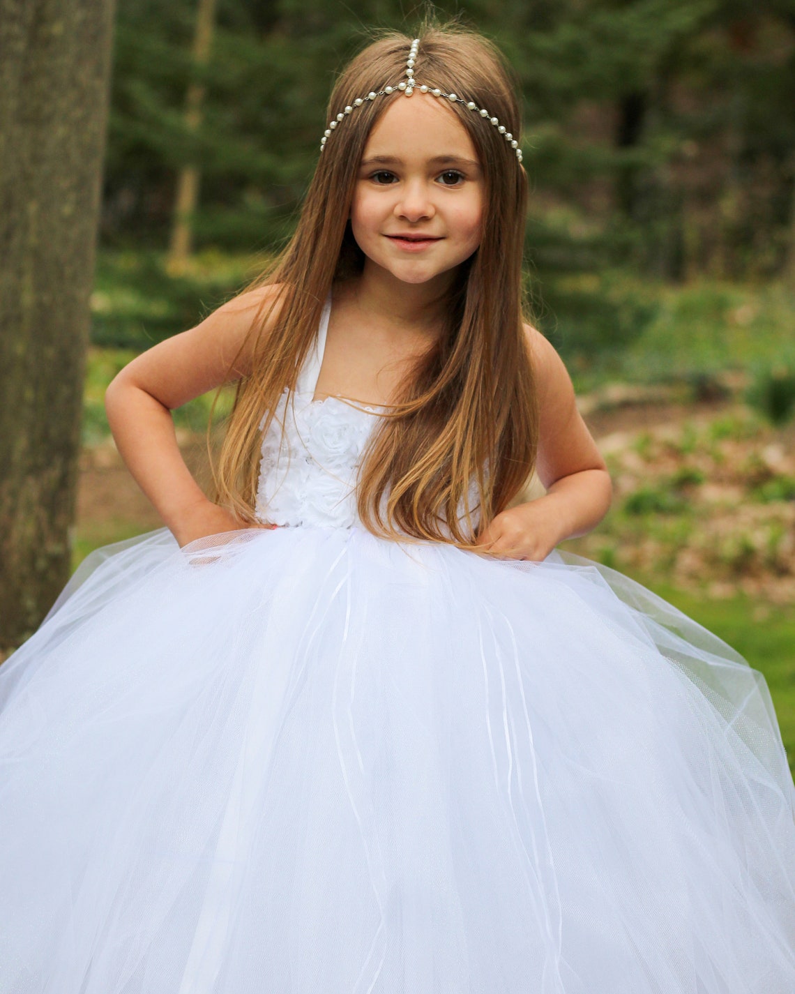 White Flower Girl Dress With Shabby Flowers Flower Girl Tutu - Etsy