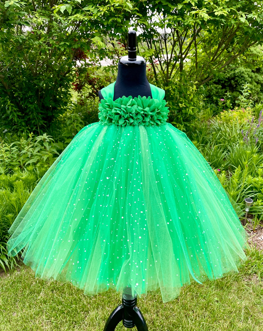 Emerald Green Princess Tutu Dress for Girls - Sparkle Dot Tulle ...