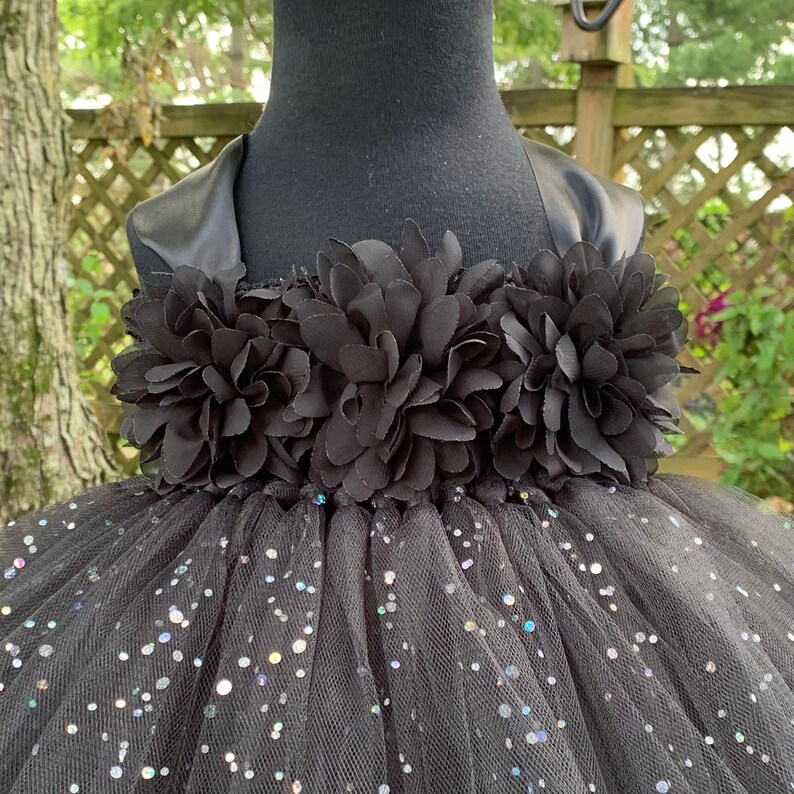 Black Princess Tutu Dress for Girls Sparkle Dot Tulle - Etsy