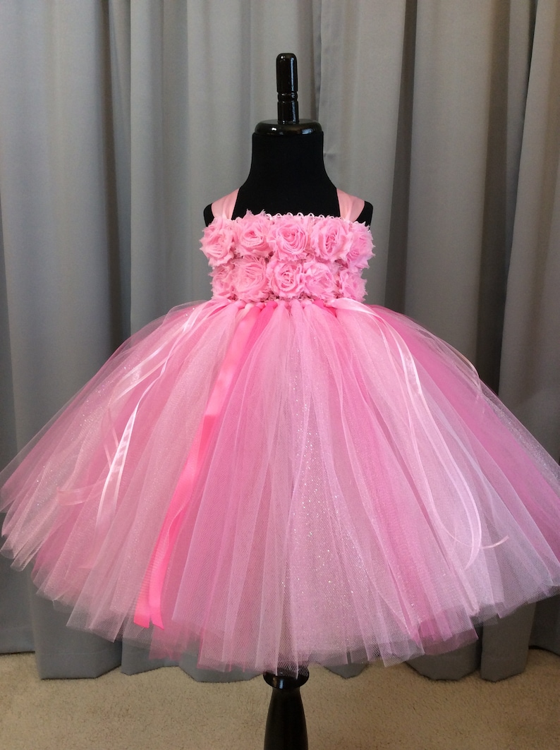 Pink Flower Girl Dress Flower Girl Tutu Dress Pink Tutu | Etsy