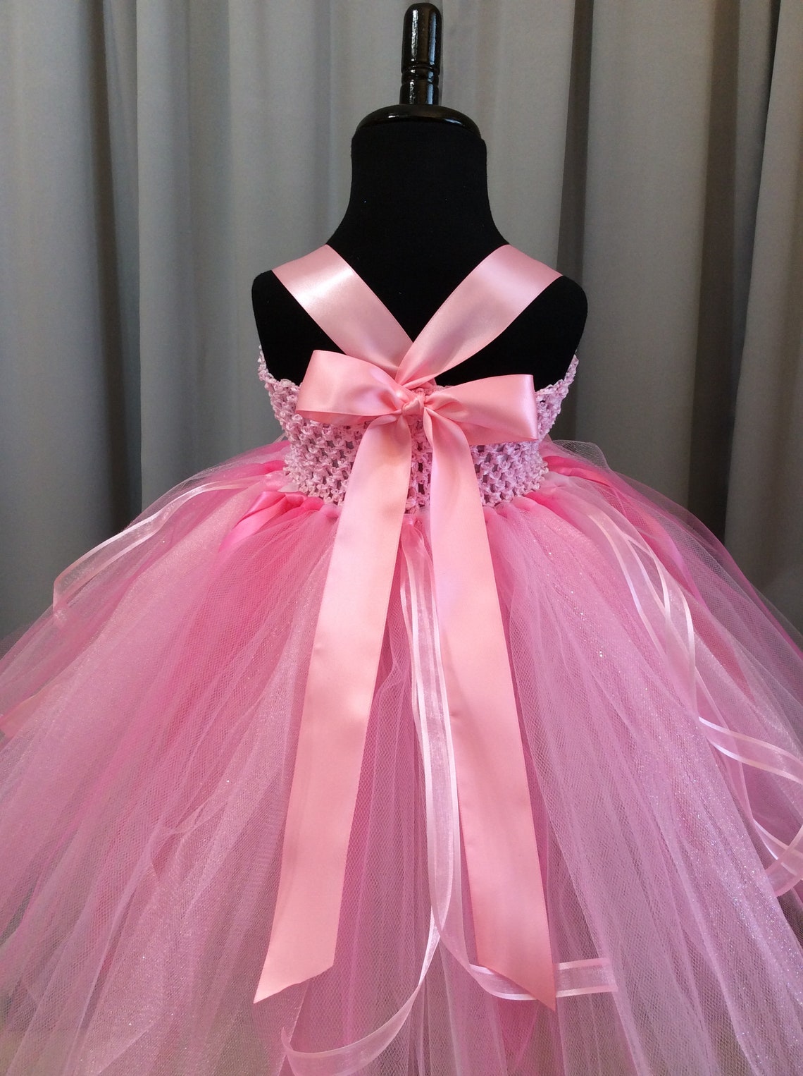 Pink Princess Tutu Dress for Girls Pink Shabby Flower Bodice - Etsy