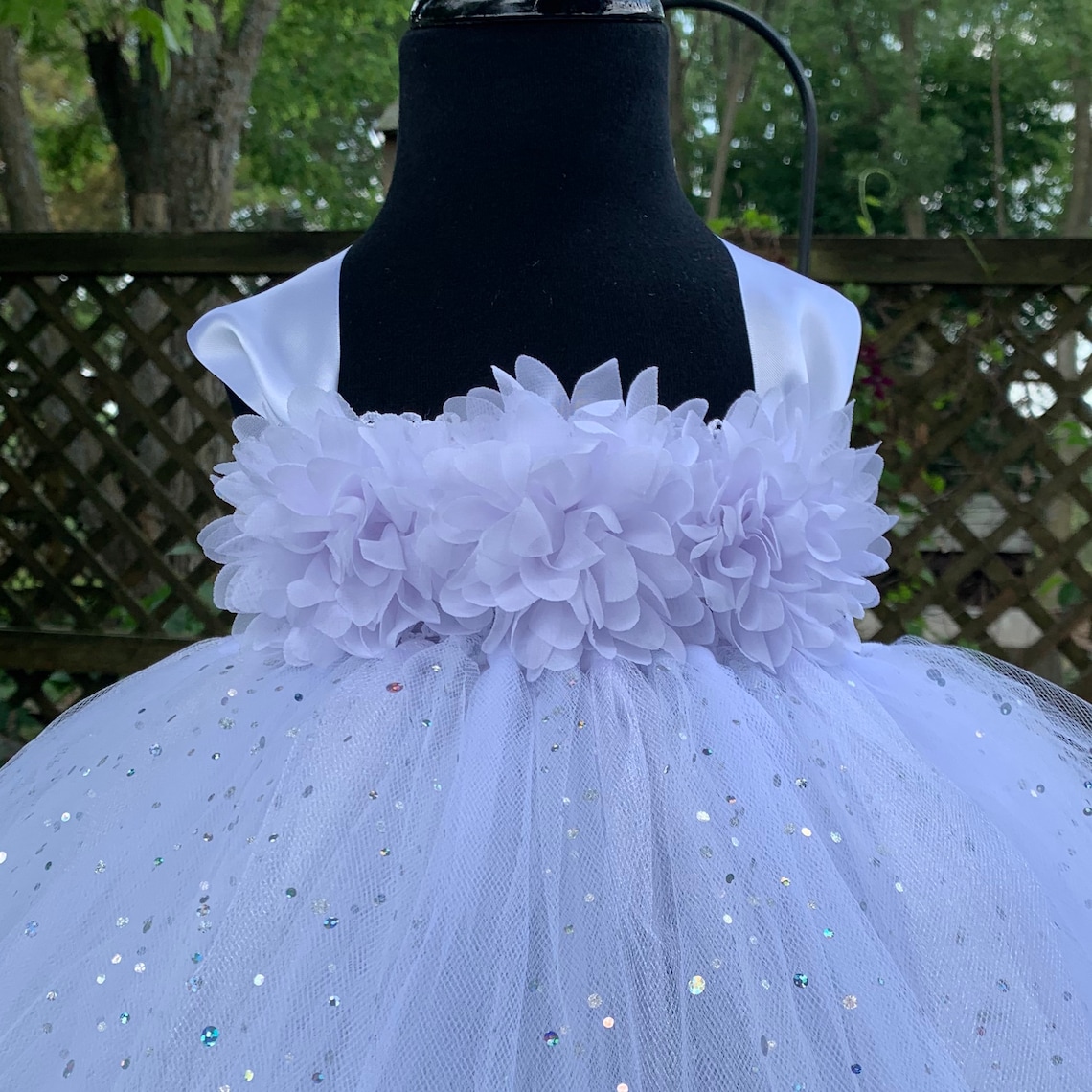 White Princess Tutu Dress for Girls Sparkle Dot Tulle - Etsy