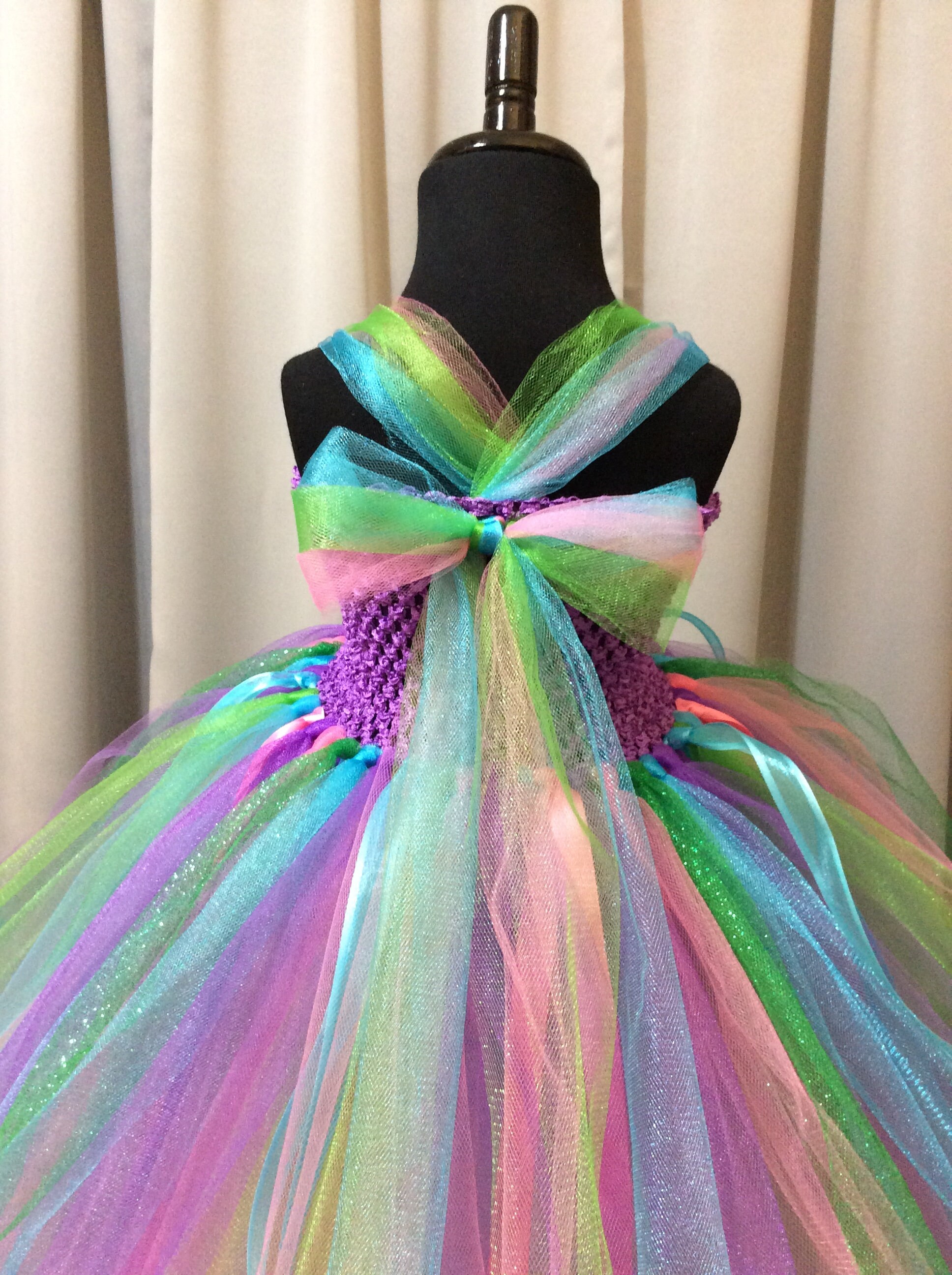 Bright Rainbow Princess Tulle Tutu Dress for Girls Purple | Etsy