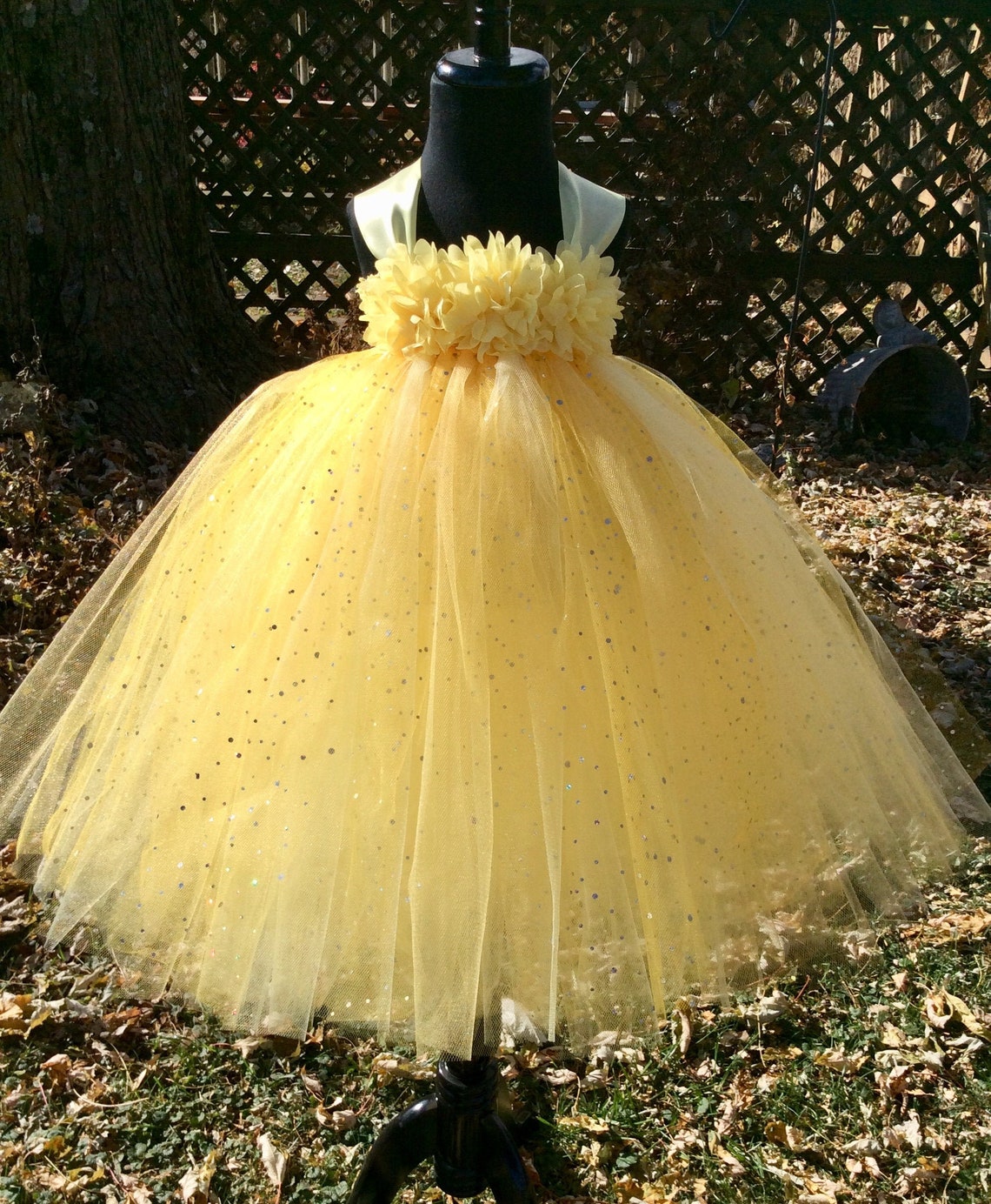Yellow Princess Tutu Dress for Girls Sparkle Dot Tulle - Etsy