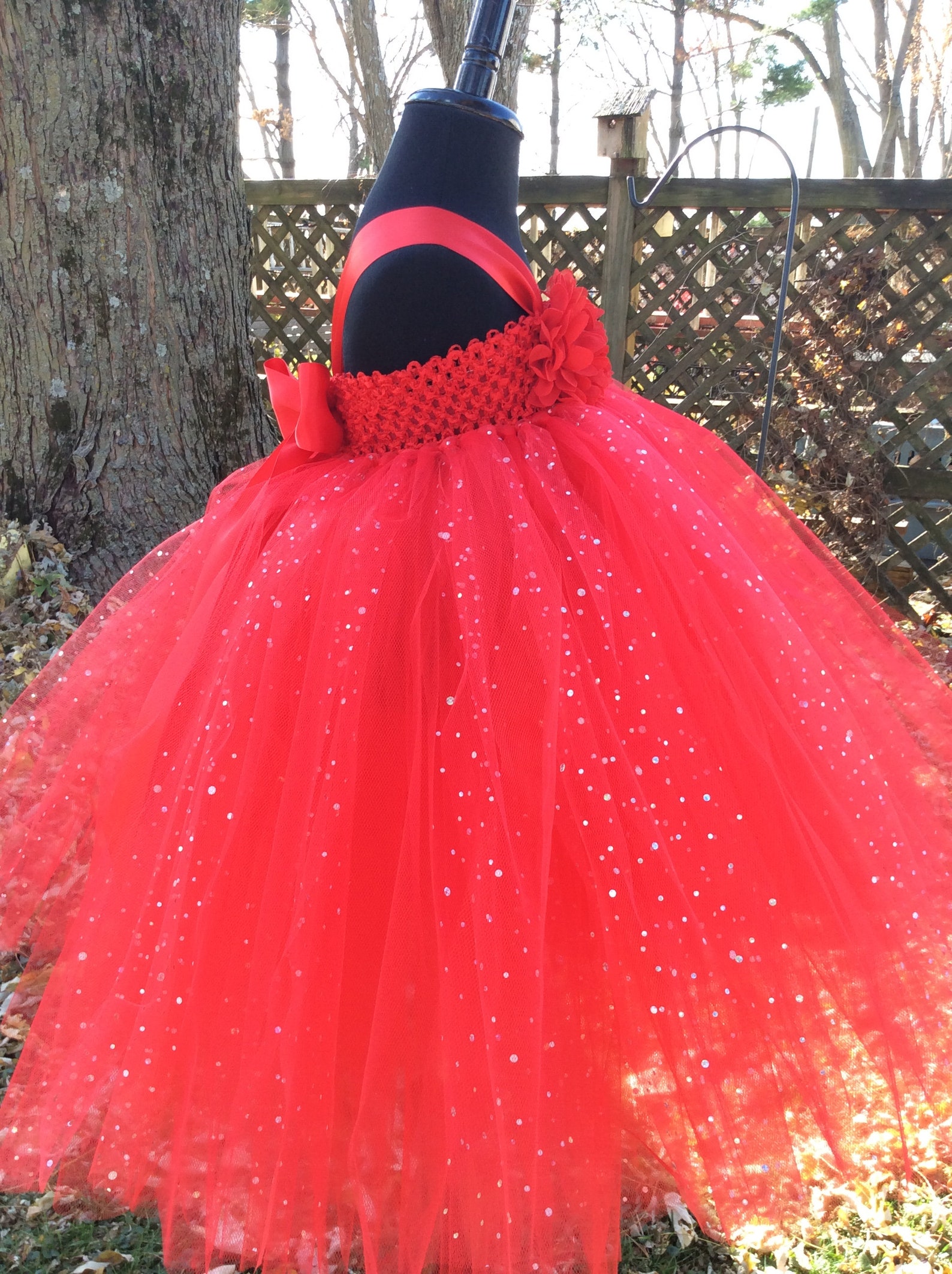 Red Princess Tutu Dress for Girls Sparkle Dot Tulle Floral - Etsy