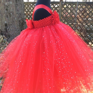 Red Princess Tutu Dress for Girls - Sparkle Dot Tulle - Floral Bodice ...