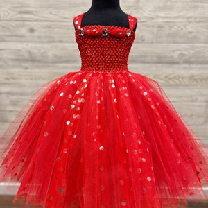 Red With Silver Polka Dot Princess Tutu Dress for Girls - Princess ...